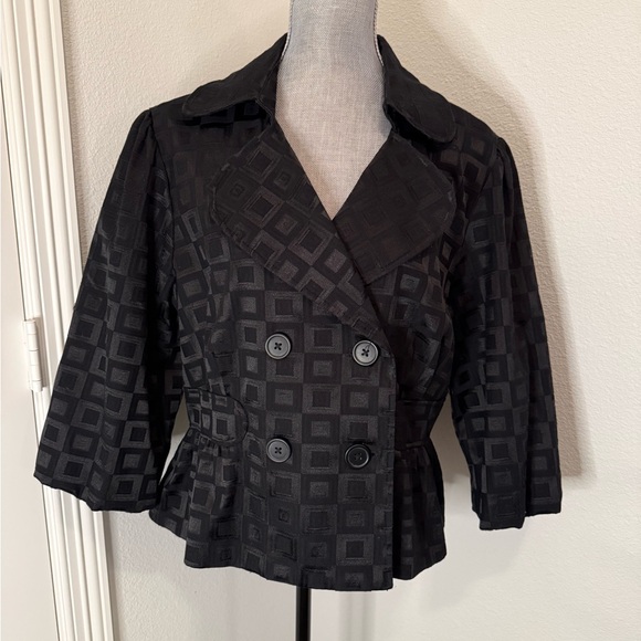 Elle | Jackets & Coats | Vintage Elle Black Doublebreasted Womens ...